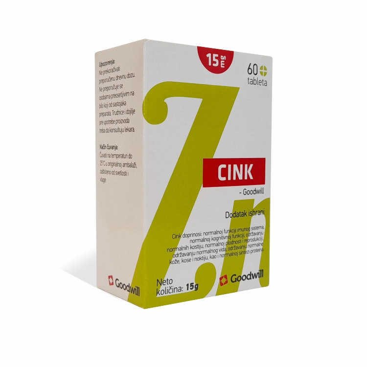 Goodwill Cink 15mg 60 tableta - Online apoteka Srbotrade