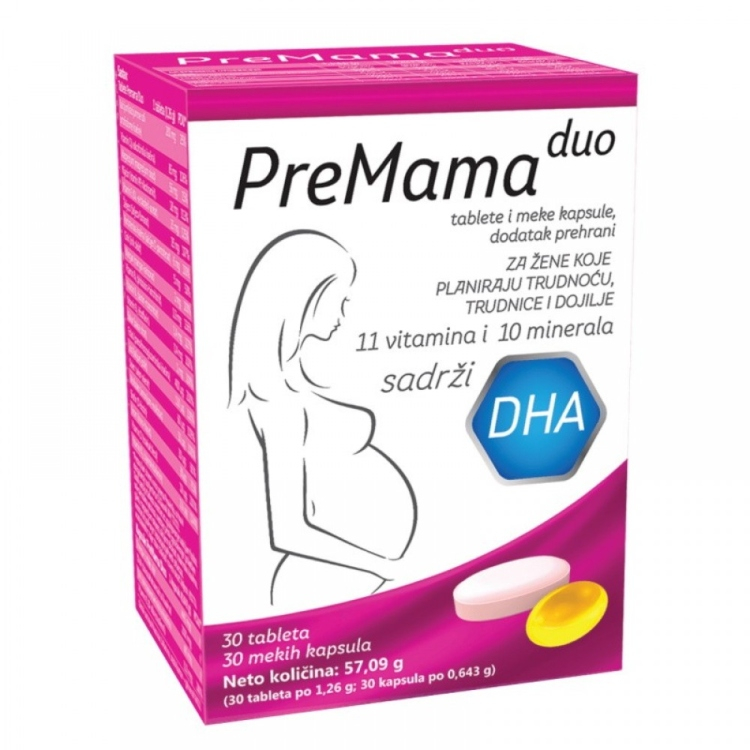 PreMama Duo 30 kapsula + 30 tableta - Online apoteka Srbotrade
