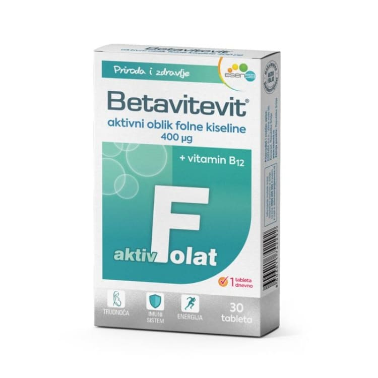 Betavitevit Folna kiselina 400mcg + vitamin B12 30 tableta - Online ...